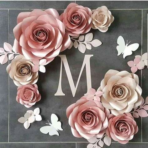 Paper Flower Monogram Wall Decor