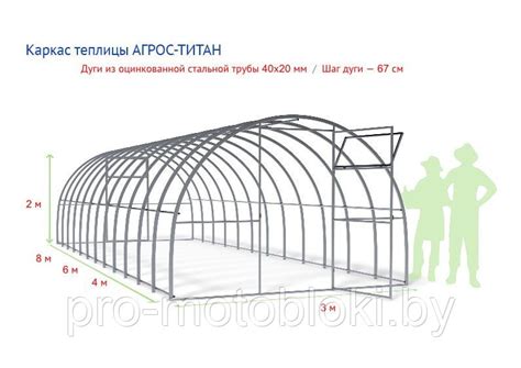 Теплица из поликарбоната Агрос-Титан УТЦ-67 40x20 (6 метров): продажа ...