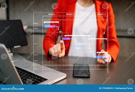 Project Manager Working And Update Tasks With Milestones Progress Planning And Gantt Chart