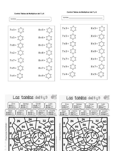 Control Tablas De Multiplicar Del 6 Y 7 Pdf