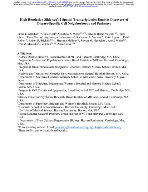 Pdf High Resolution Slide Seqv2 Spatial Transcriptomics Enables