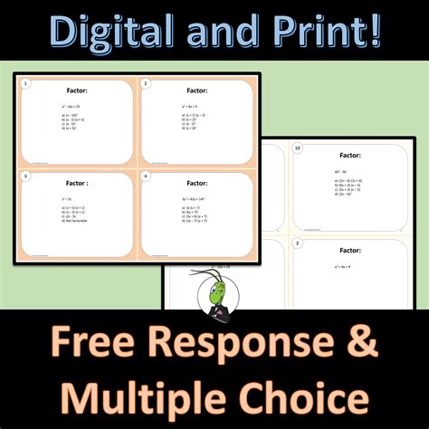 Factoring Quadratics Special Cases Task Cards Google Slides Forms Algebra Made By Teachers