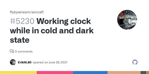 Working Clock While In Cold And Dark State · Issue 5230 · Flybywiresim