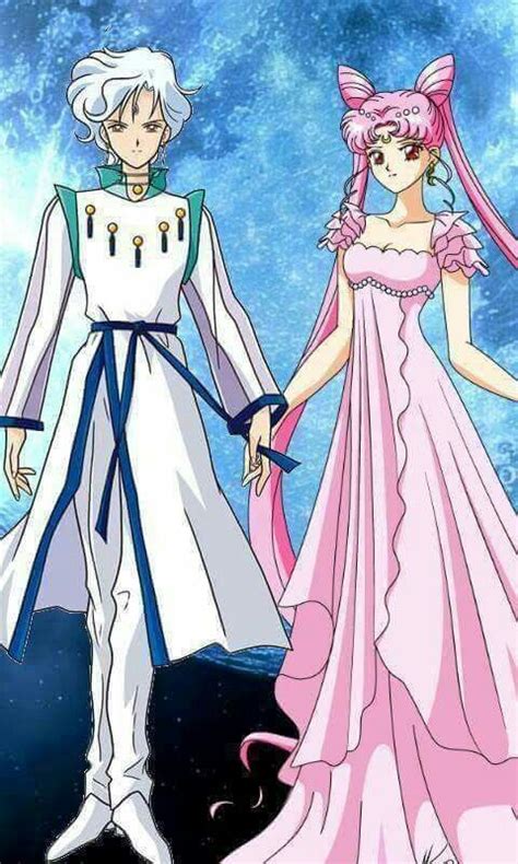 The Former Small Lady With Her Love Helios Sailor Chibi Moon Sailor Moon Usagi Sailor Mini Moon