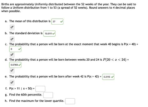 Solved Births Are Approximately Uniformly Distributed Chegg Com