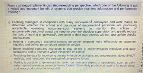 Solved From A Strategy Implementingstrategy Executing