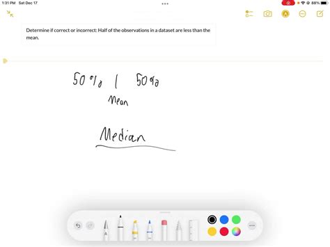 Solved Yes Or No Half Of The Observations In A Dataset Are Less Than