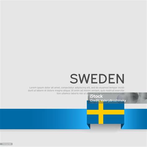 흰색 배경에 스웨덴 플래그 색상 리본 스웨덴의 국기와 배경 비즈니스 소책자 주 스웨덴어 애국 배너 커버 내셔널 포스터 벡터 플랫