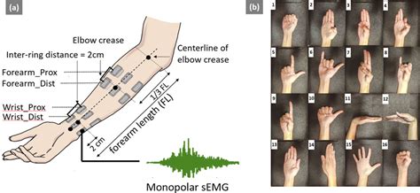 Electrode Positions And Gesture List A Left Shows The Electrode