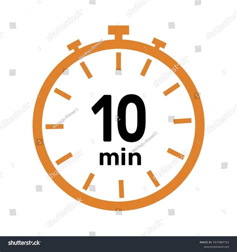 10 Minute Timer Clock Icon Vector Stock Vector Royalty Free