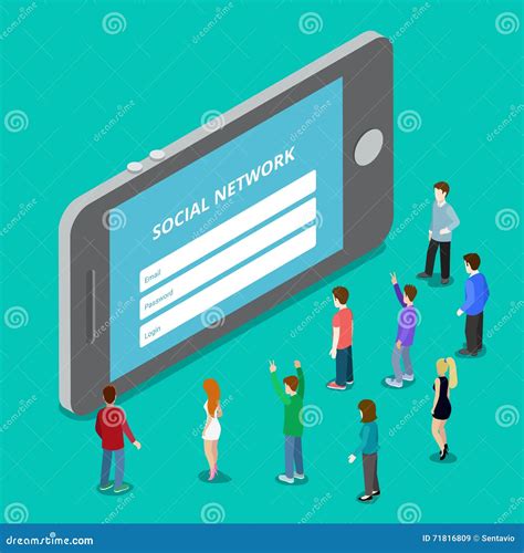 Social Media Mobile Application Network Login Soc Stock Vector