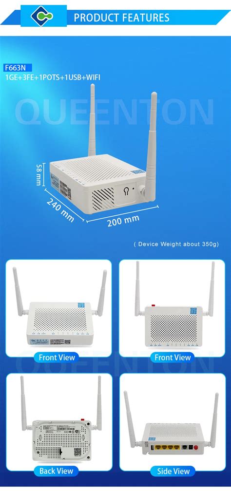Ftth Gpon Onu 1ge Port Wifi Router F663n Fiber Optic Modem