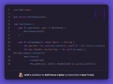 Atdts Solution For Rail Fence Cipher In Rust On Exercism