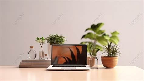 예술적 힙스터 스타일 유리 테이블 모형 배경에서 3d 노트북 모니터 렌더링 모니터 배경 사무용 책상 배경 디자이너 책상 배경 이미지 Hd 모니터 사무용 책상