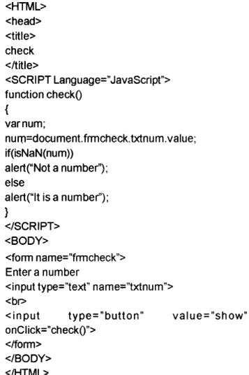 Write Javascript Functions To Perform The Following 1 To Check Whether