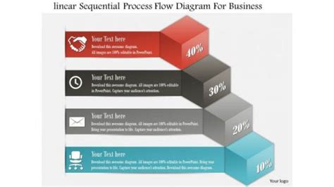 business diagram linear sequential process flow diagram for business presentation template