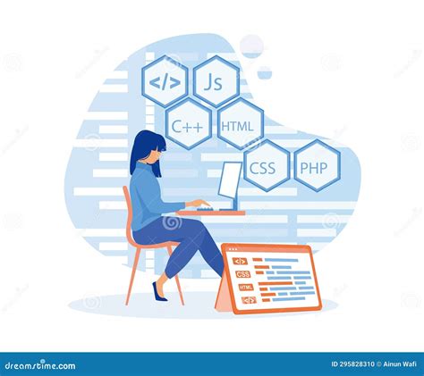 Web Development Programmer Engineering And Coding Website Stock Vector Illustration Of