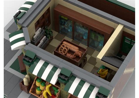 Lego Moc Grocery On The Corner Modular Building By Makeorbrick