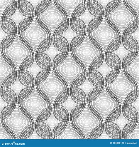 Design Seamless Monochrome Ellipse Pattern Stock Vector Illustration Of Lines Abstraction