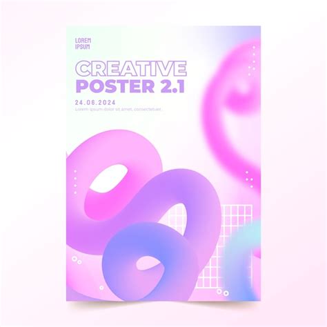 Free Vector Gradient 3d Abstract Poster Design