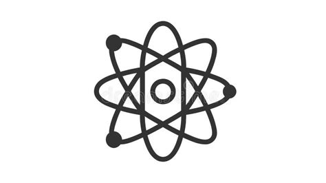A Stylized Black Atom Icon With Orbiting Electrons Stock Vector