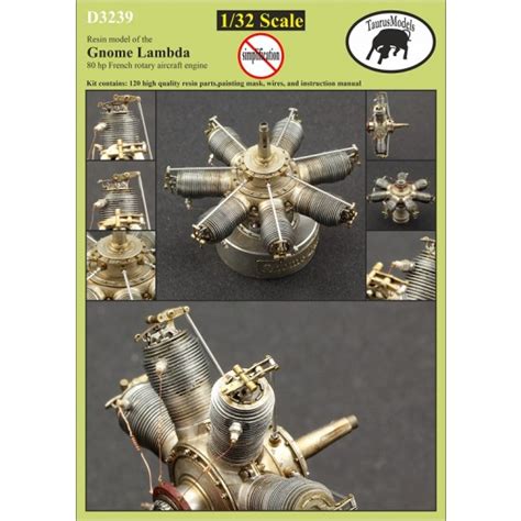 Taurus Models 132 Gnome Lambda 80 Hp French Rotary Aircraft Engine