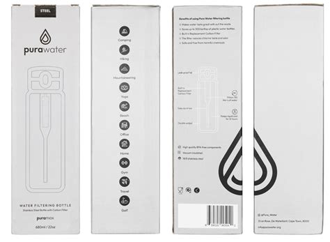 Buy Pura Water Water Filtering Bottle Max Stainless Steel 680ml