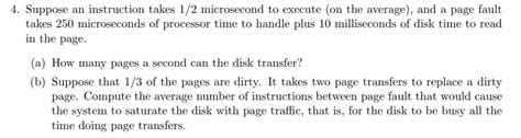 solved suppose an instruction takes 1 2 microsecond to