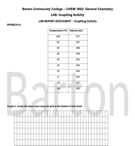 Solved Problem 1 Graphing Exercise Please Complete The