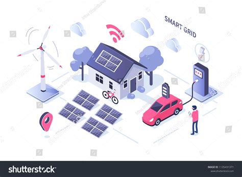 Smart Grid Concept Design Can Use Stock Vector Royalty Free 1135431371