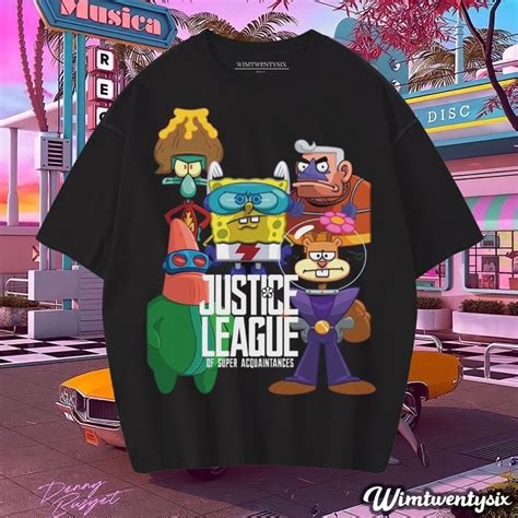 Jual Kaos Spongebob Justice League Of Super Acquaintances Vintage Tee