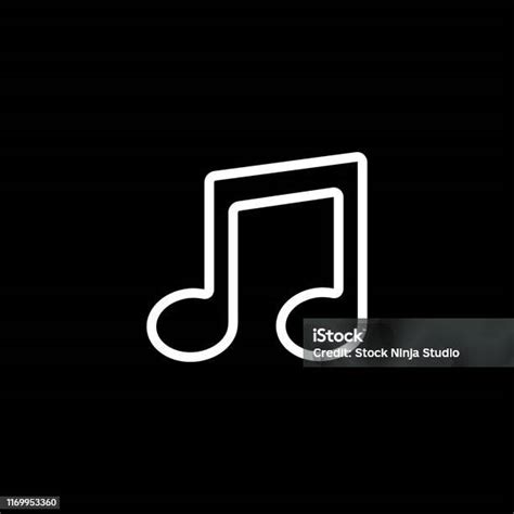 검은 색 배경에 음악 노트 라인 아이콘입니다 검정 평면 스타일 벡터 일러스트 25 센트에 대한 스톡 벡터 아트 및 기타 이미지 25 센트 Film Festival