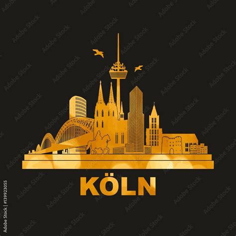 Köln Panorama Skyline Wandtatoo Sehenswürdigkeiten Kölner Dom