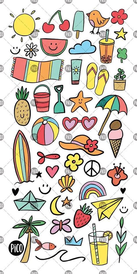 Summer Doodles In 2025 Summer Drawings Cute Easy Doodles Easy