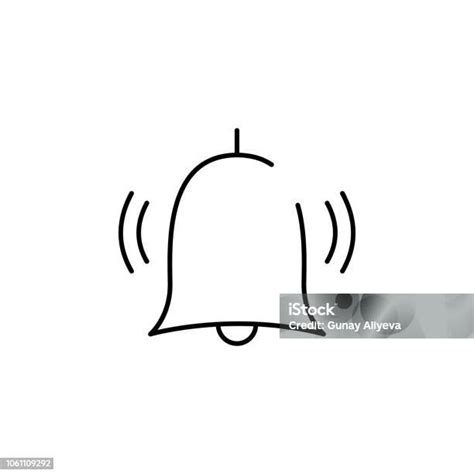 종 알람 아이콘입니다 보안 아이콘의 요소입니다 웹사이트 디자인 및 개발 응용 프로그램 개발에 대 한 얇은 라인 아이콘 프리미엄 아이콘 개념에 대한 스톡 벡터 아트 및 기타