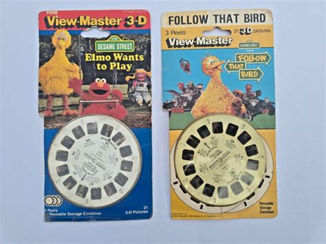 Sesame Street Elmo And Follow That Bird View Master 3 Reel Packets No
