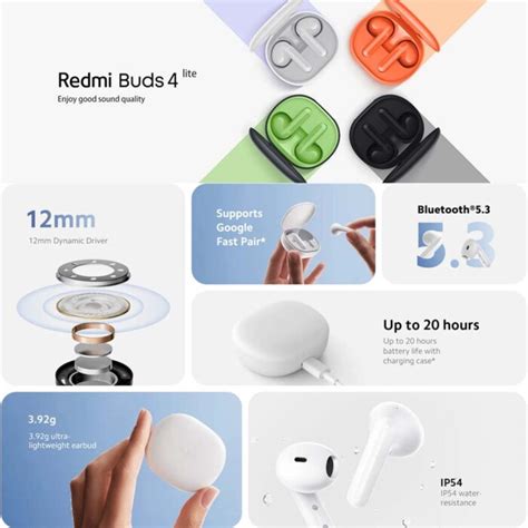 Xiaomi Redmi Buds Lite Tws Wireless Earbuds Lightweight And Comfortable Design Bluetooth
