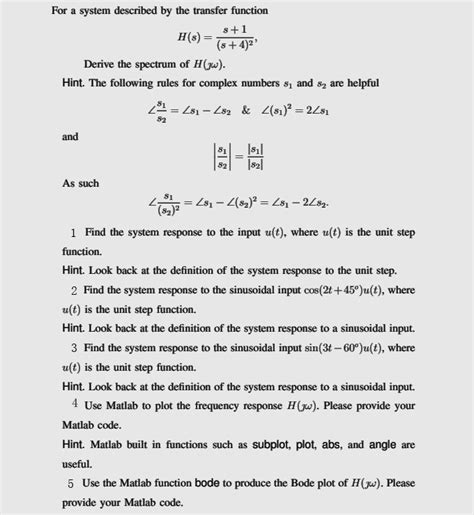 solved for a system described by the transfer function s 1