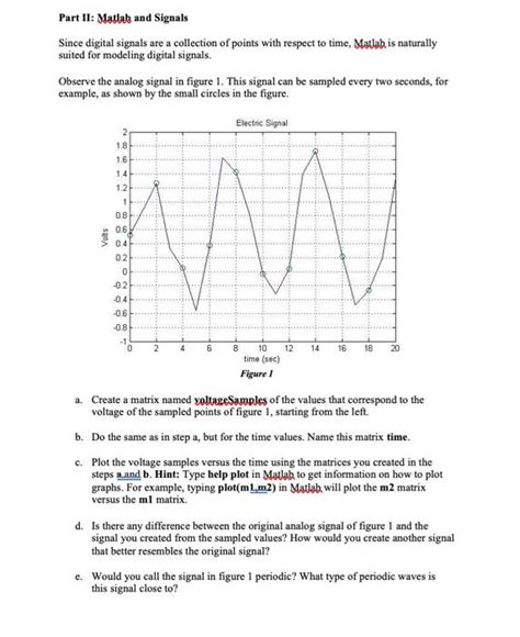 solved part ii matlab and signals since digital signals are
