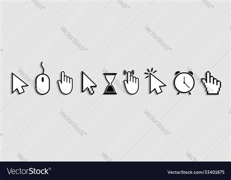 Cursor Mouse With Arrow Hand And Hourglass Vector Image