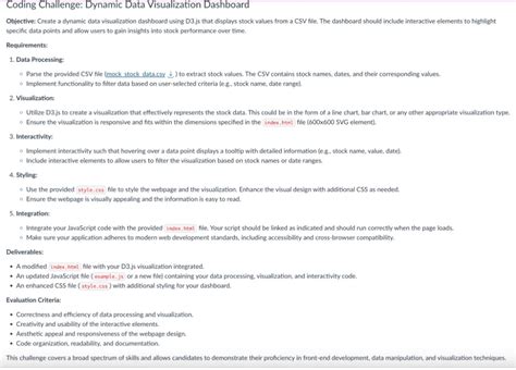 Solved Coding Challenge Dynamic Data Visualization