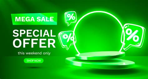 메가 세일 특별 제안 스테이지 포디움 퍼센트 어워드 장식 요소 배경에 대한 스테이지 포디움 씬 벡터 3차원 형태에 대한 스톡