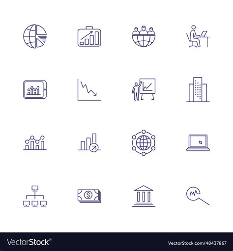 Analysis Line Icon Set Royalty Free Vector Image