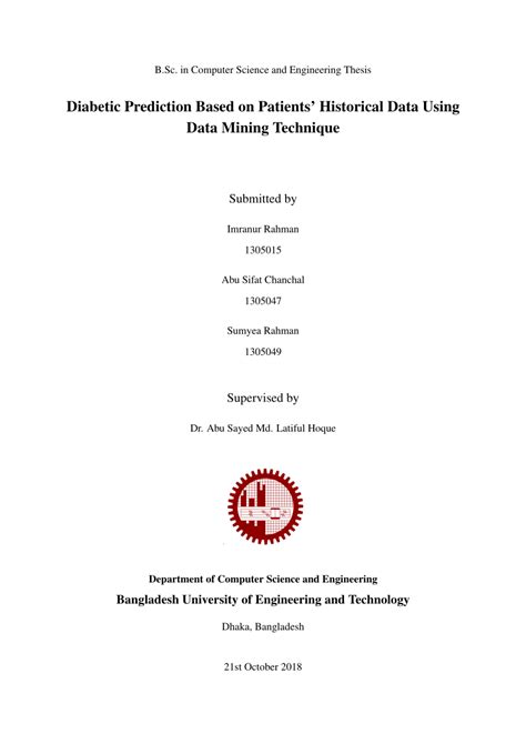 Pdf Diabetic Prediction Based On Patients Historical Data Using Data