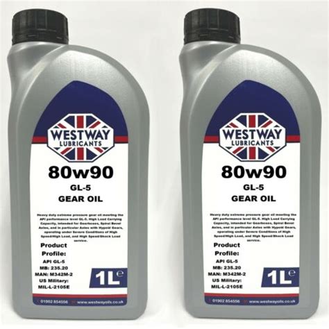2 x 1L 80w90 Gear Oil EP 80w90 Hypoid Oil 2 Litres GL5 GL-5 | eBay UK