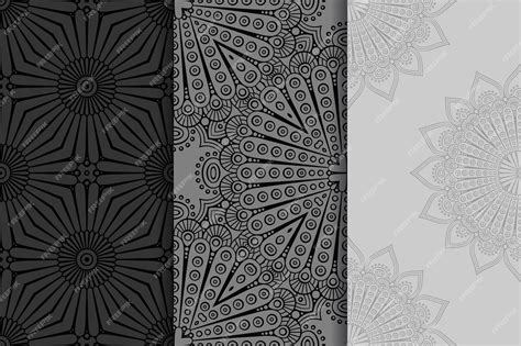 Premium Vector Geometric Mandala Seamless Pattern Set