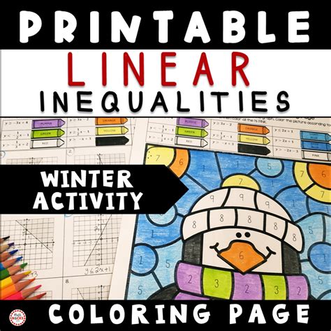 Winter Linear Inequalities From A Graph Coloring Math Activity Algebra 1 Made By Teachers
