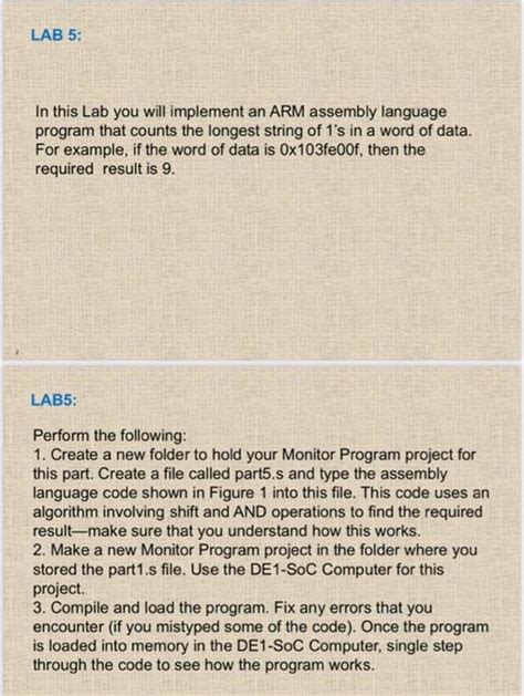 Solved LAB In This Lab You Will Implement An ARM Assembly Chegg Com