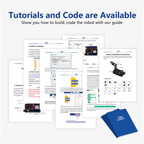 kit de brazo robótico programable acebott qd022 esp32 para