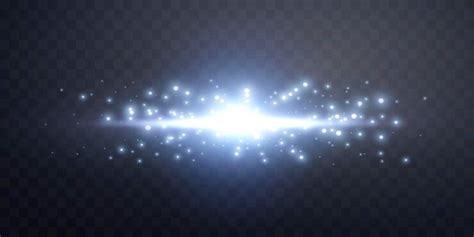 파란색 수평 렌즈 플레어 투명한 배경에 고립 태양 플레어 광선 또는 스포트라이트와 보케 빛 플레어 빛 효과 ⁇ 터 일러스트레이션 프리미엄 벡터
